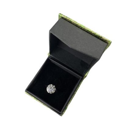 Cina Contenitore di regalo verde della carta del calicò con i gioielli Ring Box dell'inserzione della schiuma in vendita