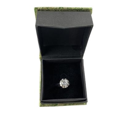 Cina Contenitore di regalo verde della carta del calicò con i gioielli Ring Box dell'inserzione della schiuma in vendita