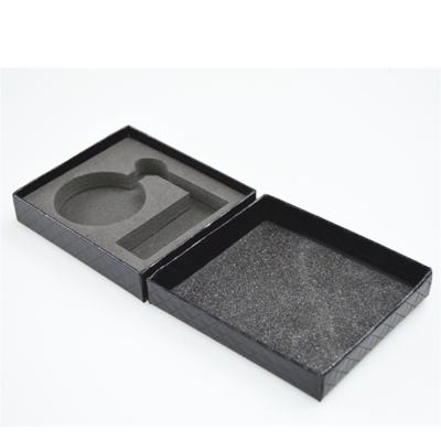 Cina La carta nera di griglia del contenitore di regalo del bollettino di 2cm ha impresso il panno della carta di Logo Watch Packaing With Paper in vendita