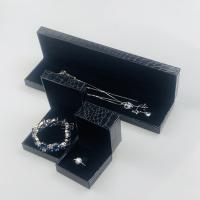 China Black Crocodile Pattern Jewelry Set Box Paper Velvet Insert Rectangle for sale