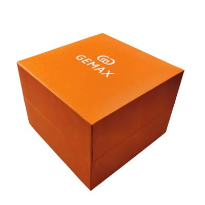 Cina Colore arancio lucido Logo With Foam Pillow su ordinazione del contenitore di orologio di carta da stampa in vendita