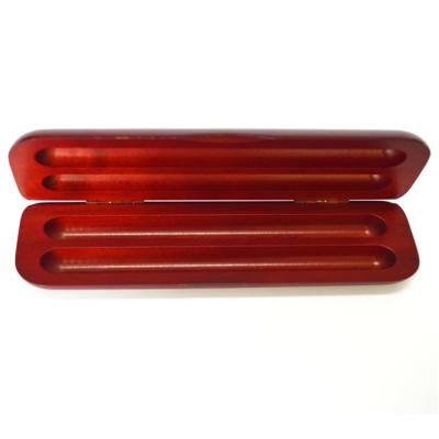 Cina Falda aperta di doppio rettangolo di legno solido di Pen Gift Box Lacquering Red in vendita