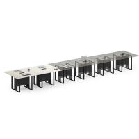China Ergonomic Extendable Linear Workstation Table Wooden OEM for sale