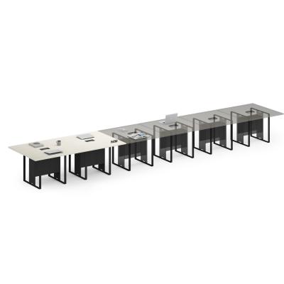 Cina Tavolo di postazione di lavoro lineare ergonomica estensibile in legno OEM in vendita