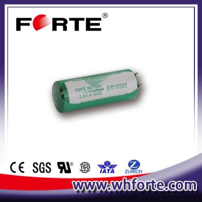 中国 Li-SOCL2 Battery ER18505 Lithium Primary Battery 3.6V 4000mAh A Size for Water Meter, GPS 販売のため