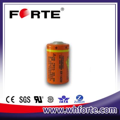 Cina batteria di dimensione ER14250 LiSOCL2 di 3.6V 1200mAh 1/2AA in vendita
