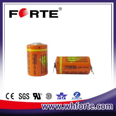 Cina batteria di dimensione ER14250 LiSOCL2 di 3.6V 1200mAh 1/2AA in vendita