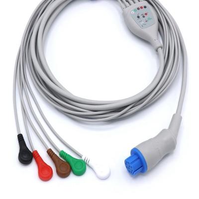 Cina TPU 3 cavo di monitoraggio ECG a piombo connettore di scatto duraturo AHA compatibile in vendita