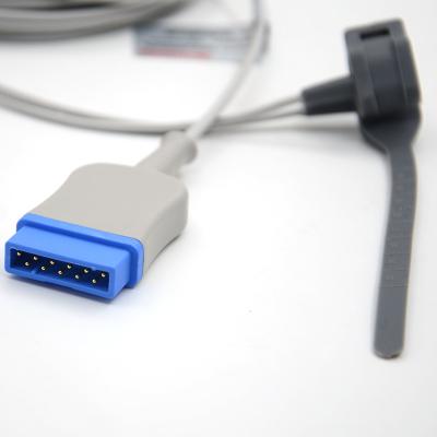 China GE 11 pin Vrouwelijke vinger TPU Grijze Spo2 Sensor Cable Single Pack voor alle patiënten Te koop