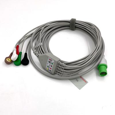 China GE Helige 10 Pin ECG 5lead ECG Med Accessories Medical ECG Monitor Cable Multipurpose 0.9m Size for sale