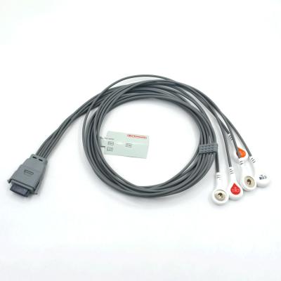 Ηλεκτρομαγνητικό καλώδιο Holter Probe 5Leads Snap AHA/IEC συμβατό για βιοϊατρική χρήση