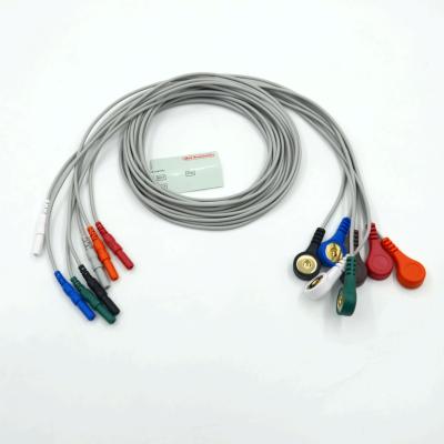China Hight Quality Din Type 7 Lead Snap Holter Recorder Ecg Lead Wires for sale