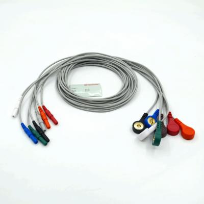 China Hight Quality Din Type 7 Lead Snap Holter Recorder Ecg Lead Wires for sale