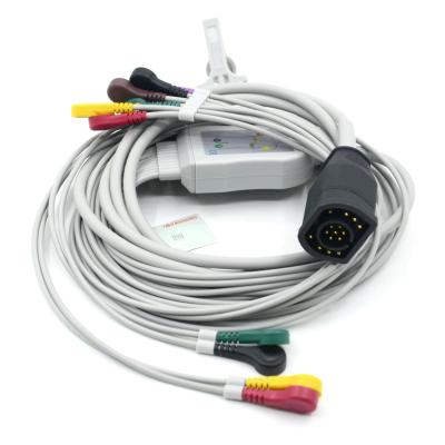 China Compatibele Zoll 10 Leads Snap Type IEC Standard EKG kabel en draden Te koop