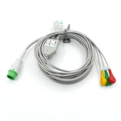 China High Quality Compatible Zoncare 3 Lead ECG EKG Cable IEC Snap For Medical Accessories for sale
