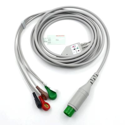 China High Quality Medical Accessories Compatible M&B 5 Lead ECG EKG Cable AHA Snap for sale