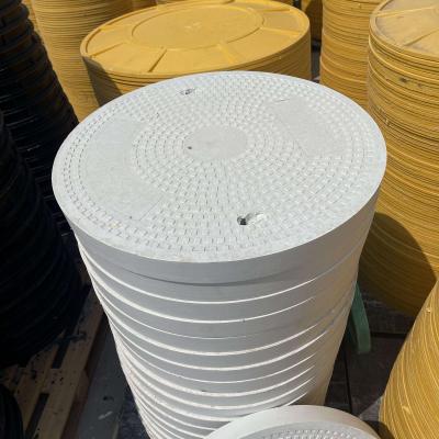 China Customized 70cm Anti-Slip FRP Manhole Cover Glass Fiber Composite Resin Drainage Cover Trademark Fiberglass Product for sale