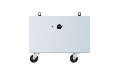 China Dual Use Wall Mounted / Mobile Rolling Lithium Iron Phosphate Battery 48V 51.2V 100Ah 200Ah Home Solar Energy Storage System With LED SOC Display BMS Protection for sale