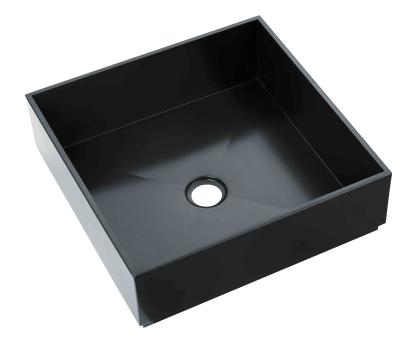 China Rectangular Black Color Stainless Steel Bathroom Basin for sale