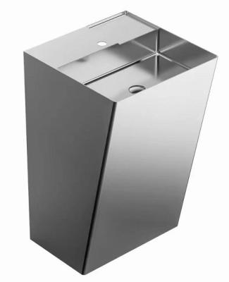 China SUS304 Satin Finished Pedestal Bathroom Basin With Tap Hole for sale