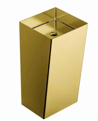 China SUS304 Gold Finished Pedestal Bathroom Basin for sale