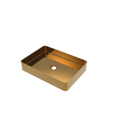 China Rectangular Gold Color SUS304 Bathroom Basin for sale