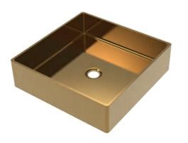 China Square Gold Color SUS304 Bathroom Basin for sale