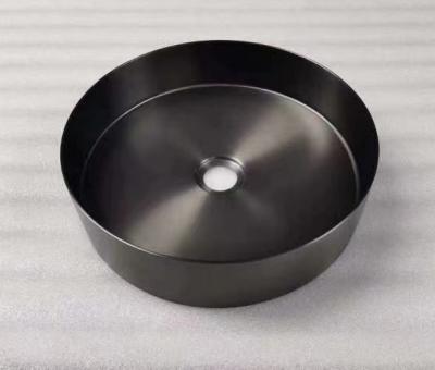 China Circle Black Color Stainless Steel Bathroom Basin for sale