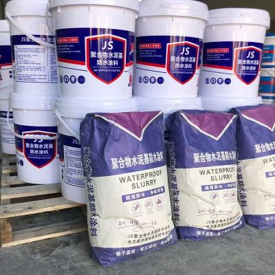 China Type I JS Polymer Modified Cementitious Waterproofing Coating 40kg/Set Wit 1,8kg/m2 Gebruik in kelders met hoge hechting Te koop