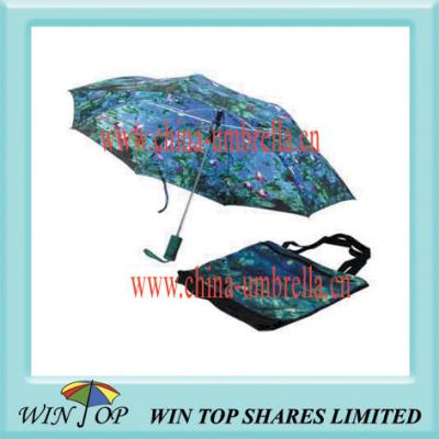 China 3 Fold Oil Painting Shopping Bag Umbrella for sale