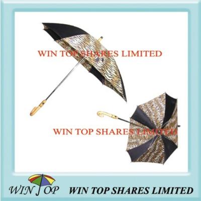China Leopard Design Full Auto Straight Umbrella for sale