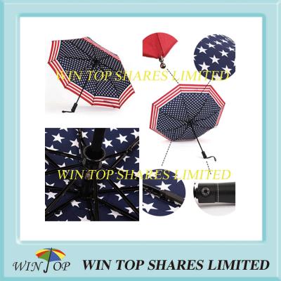 China Full Auto 3 Folds America Flag Umbrella for sale