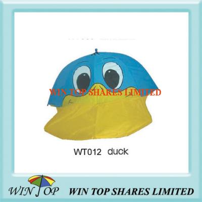 China Blue and Yellow Duck Cartoon Umbrella for sale