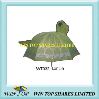 China Green Turtle Design Cartoon Kid Parasol for sale