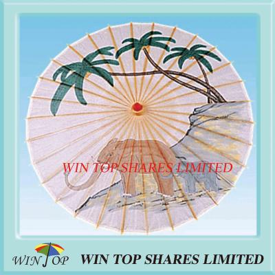 China Thailand elephant and coconut style craft umbrella for sale