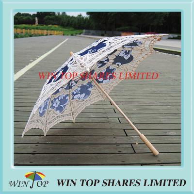 China China fashion dark blue and white art parasol for sale