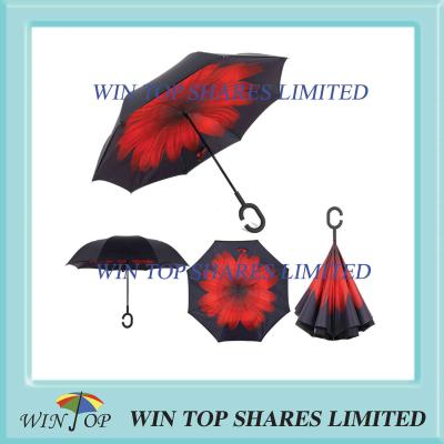 China Daisy design handfree reversed Umbrella from umbrella supplier for sale