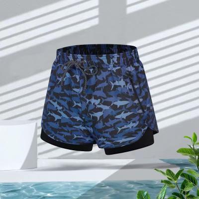 Cina Sorgente di acqua calda sciolta asciugantesi rapida del costume da bagno dei tronchi di nuotata degli uomini di doppio strato breve in vendita