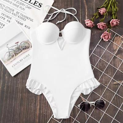 Cina Costume da bagno bianco di funzione di UPF due pezzi di estate del tessuto di nylon del bikini in vendita