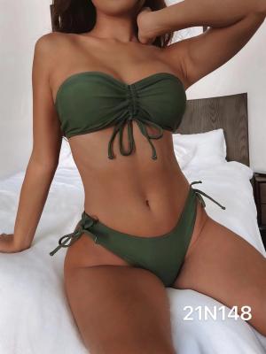 Cina Split Swimming Suits Bikini Strap Cross Sexy Two Piece Swim Suit Women in vendita