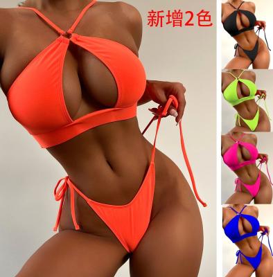Cina Halter Nylon Bikini For Swimming  Sexy Swimwear High Elastic Upf50+ The New Type Backless Comfortable In Stock in vendita