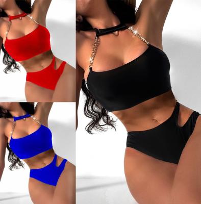 Cina Bandeau Nylon Bikini Red Blue Black Sexy Swimwear Backless The New Type Comfortable Moisture Permeable High Elastic in vendita