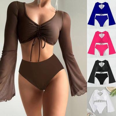 Cina Ladies' Sexy Two-Piece Swimwear High Elastic Blackless Fashion Europe Abrasion-Resistant  Asia Black Hollow Out in vendita