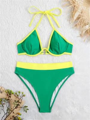 中国 緑のビキニの水着の快適なセクシーな女性のBeachwearの水着の水着のセクシーなナイロン生地 販売のため