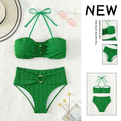 China Green Color Nylon Fabric Swimming Suits Bikini Fashion Comfortable à venda