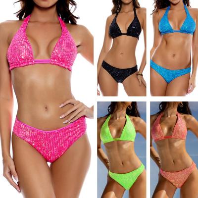 Cina Solid Bikini Swimming Suits Ruched Design For Youthful in vendita