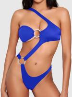 China Comfortable Ladies One Piece Swimsuit Solid Color and Durable Material for sale