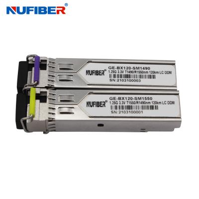 China GE-BX20-SM1310 1.25g 10g QSFP28 Fiber Optical Transceiver SFP+ Gigabit Bidi CWDM / DWDM XFP for sale