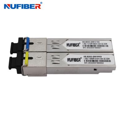 China GE-BX20-SM1310 1.25g 10g QSFP28 Fiber Optical Transceiver SFP+ Gigabit Bidi CWDM / DWDM XFP for sale