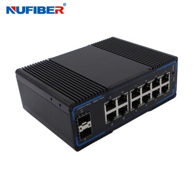 China Layer 2 Industrial Managed SFP Switch 2x1000M SFP Port To 12x10/100/1000M UTP Port for sale